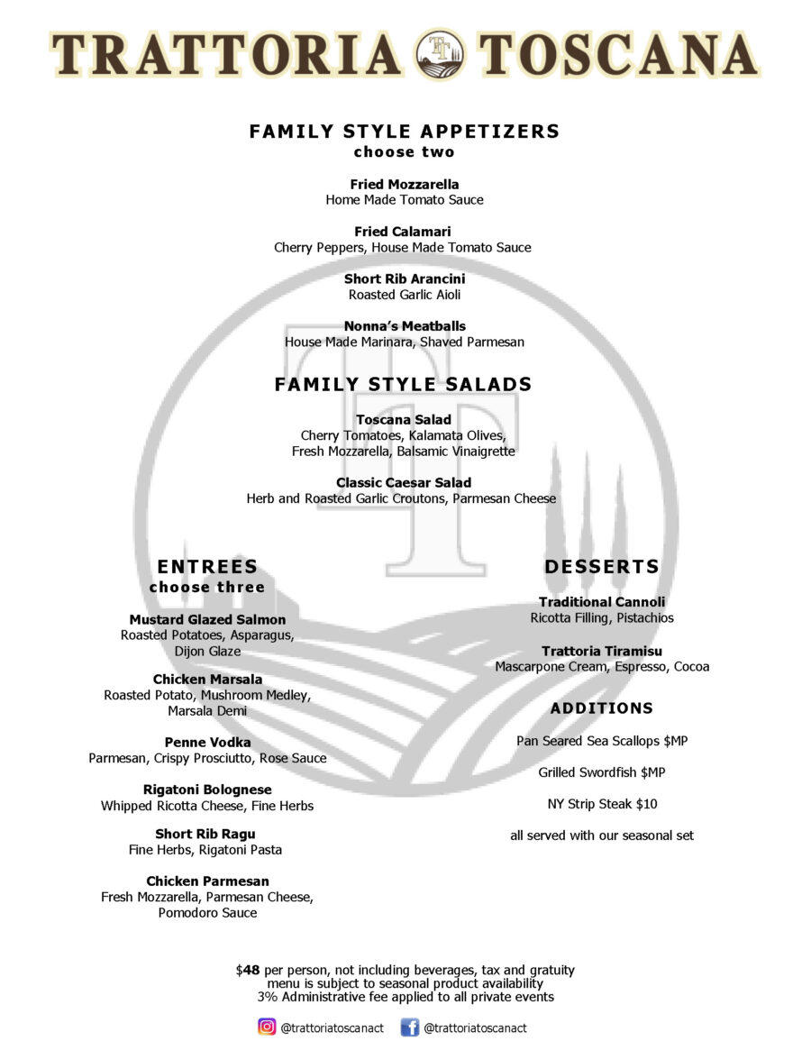 Banquets and Catering - TRATTORIA TOSCANA